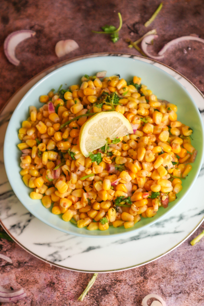 Masala Corn Chaat Recipe (Indian Spiced Street Corn)