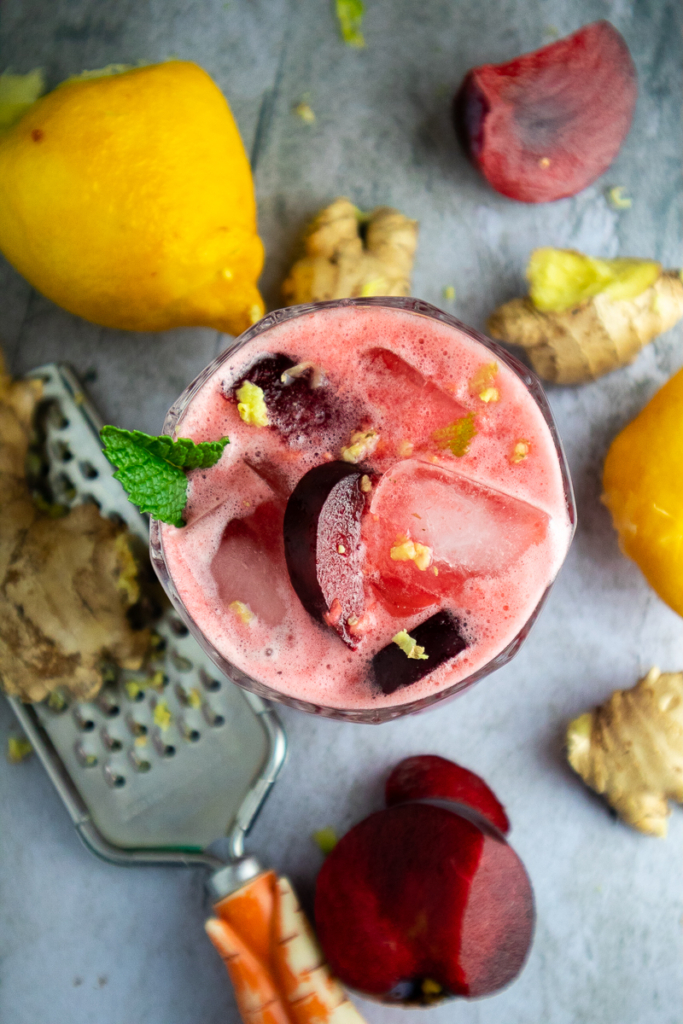 Healthy Ginger & Lemon Plum Soda Recipe
