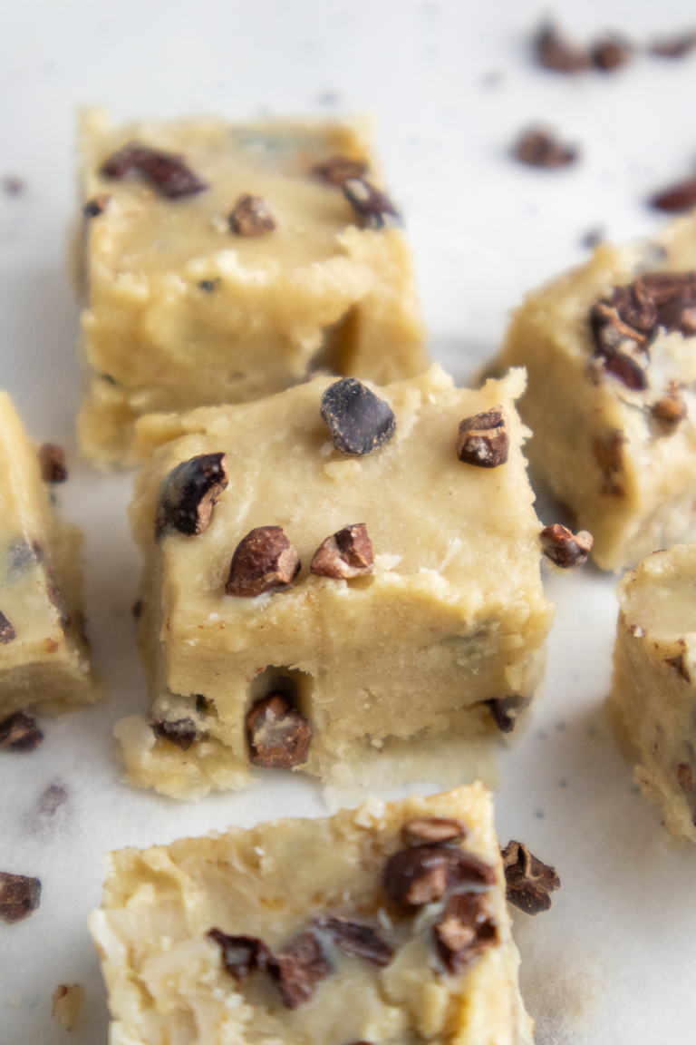 Healthy Vegan Tahini Freezer Fudge