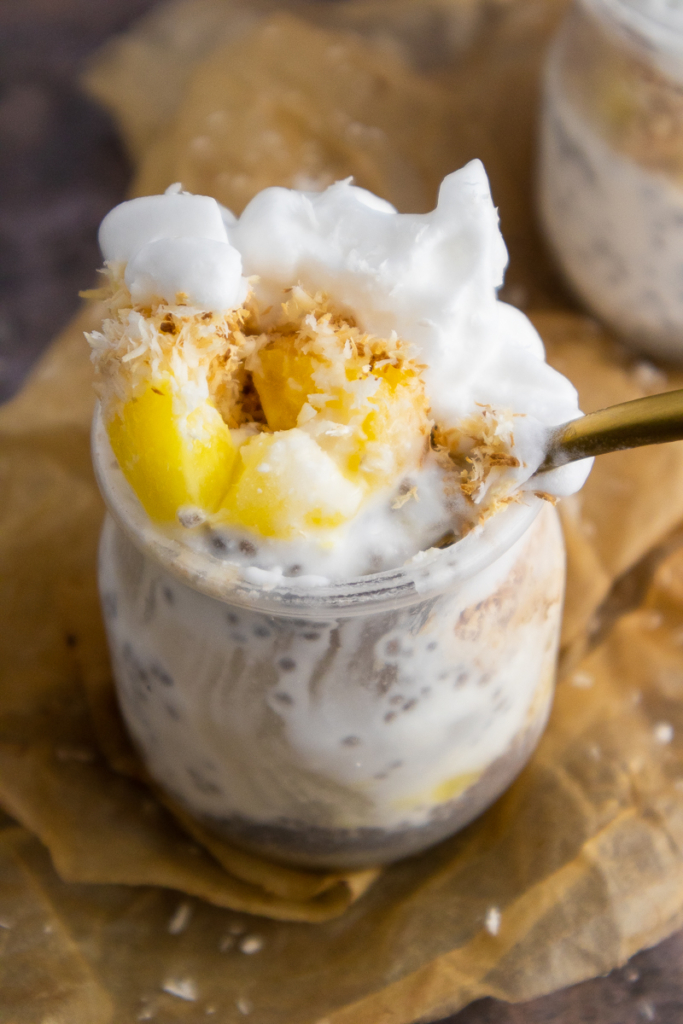 Vegan Pina Colada Chia Pudding Parfait (Non-Alcoholic)